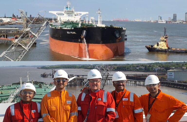 Very Large Crude Carrier docks at Tranmere - Stanlow Terminals
